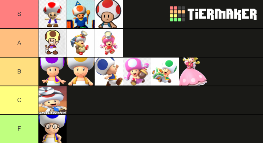 The Definitive Toad Tier List (Community Rankings) - TierMaker