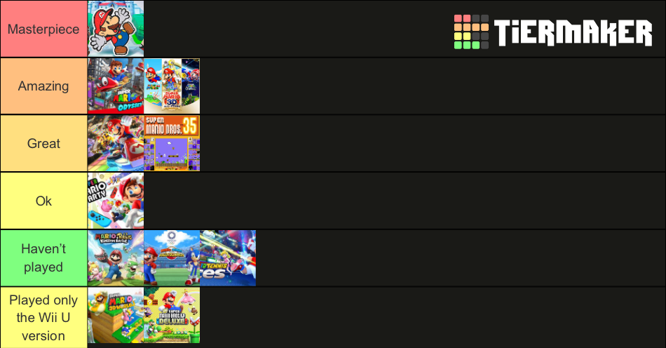 Mario games in switch Tier List (Community Rankings) - TierMaker