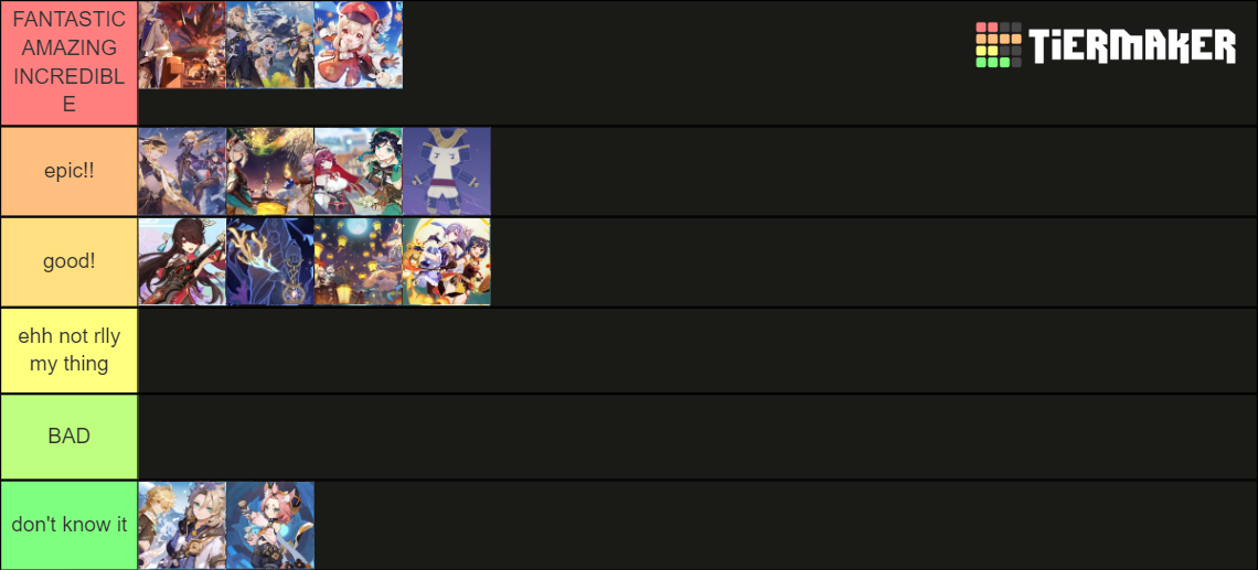 genshin flagship events Tier List (Community Rankings) - TierMaker
