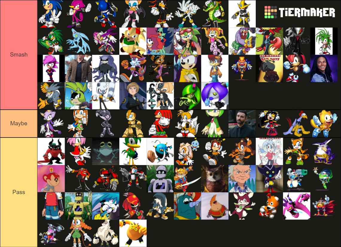 Sonic Smash or Pass Tier List (Community Rankings) - TierMaker