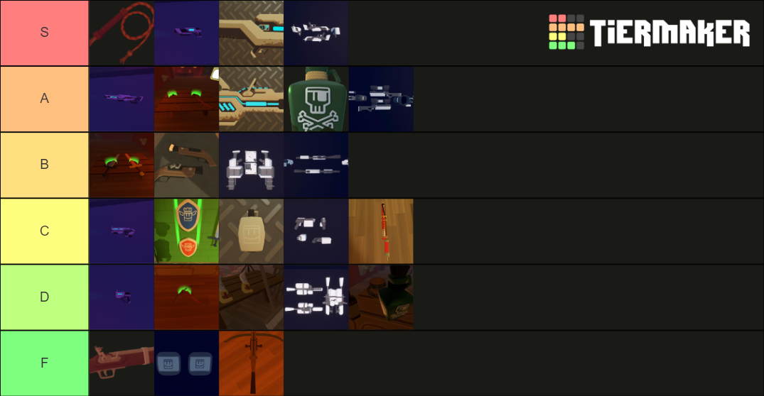 All Rec Room Weapons Ranked Tier List (Community Rankings) - TierMaker