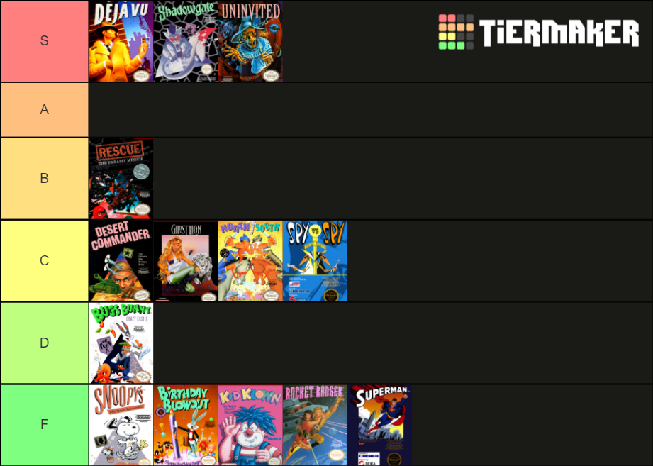 Kemco NES Games Tier List (Community Rankings) - TierMaker