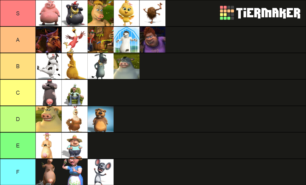 Barnyard franchise Characters Tier List (Community Rankings) - TierMaker