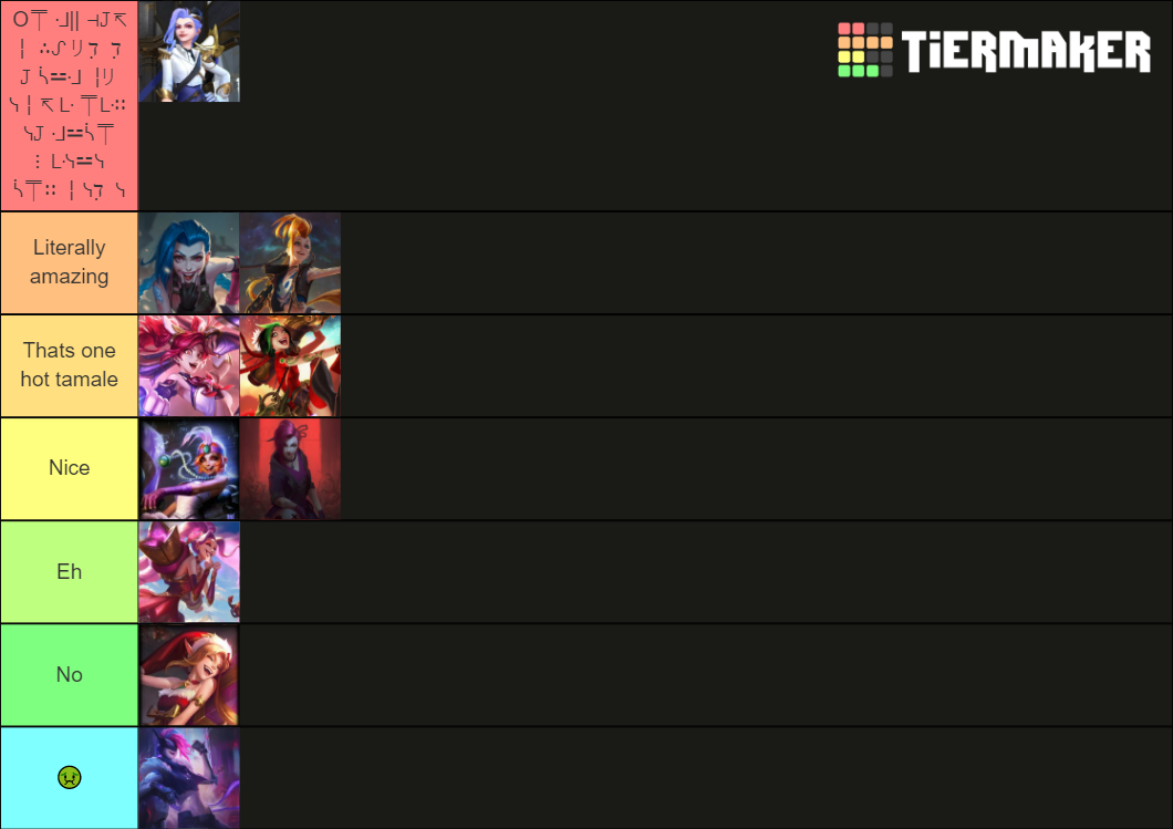 Jinx skins v.2 electric boogaloo Tier List (Community Rankings) - TierMaker