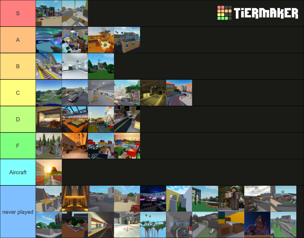 Arsenal ROBLOX maps Tier List (Community Rankings) - TierMaker