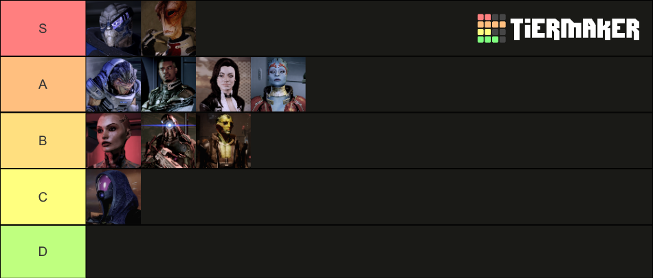 Mass Effect 2 Squadmates Tier List (Community Rankings) - TierMaker