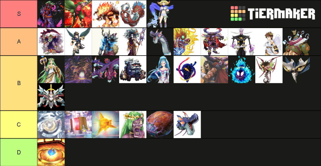 Kid Icarus Uprising Bosses Tier List (Community Rankings) - TierMaker