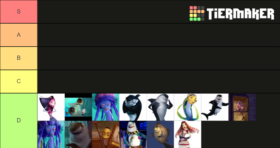 Shark Tale character Tier List (Community Rankings) - TierMaker