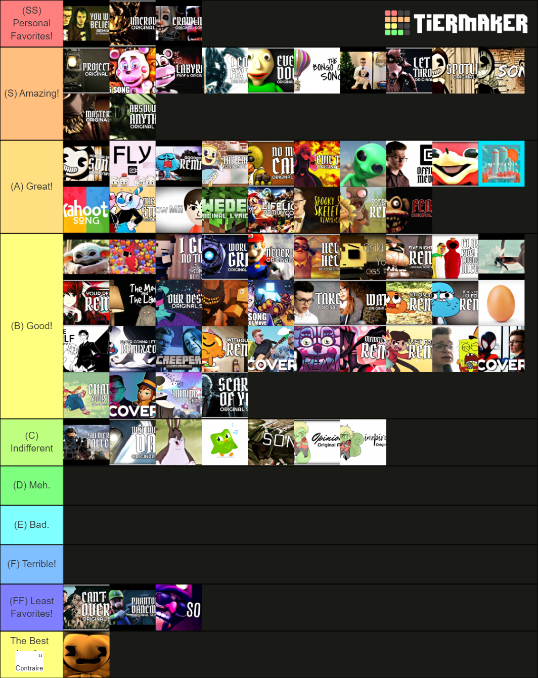 CG5 (Songs/Covers/Remixes) Tier List (Community Rankings) - TierMaker
