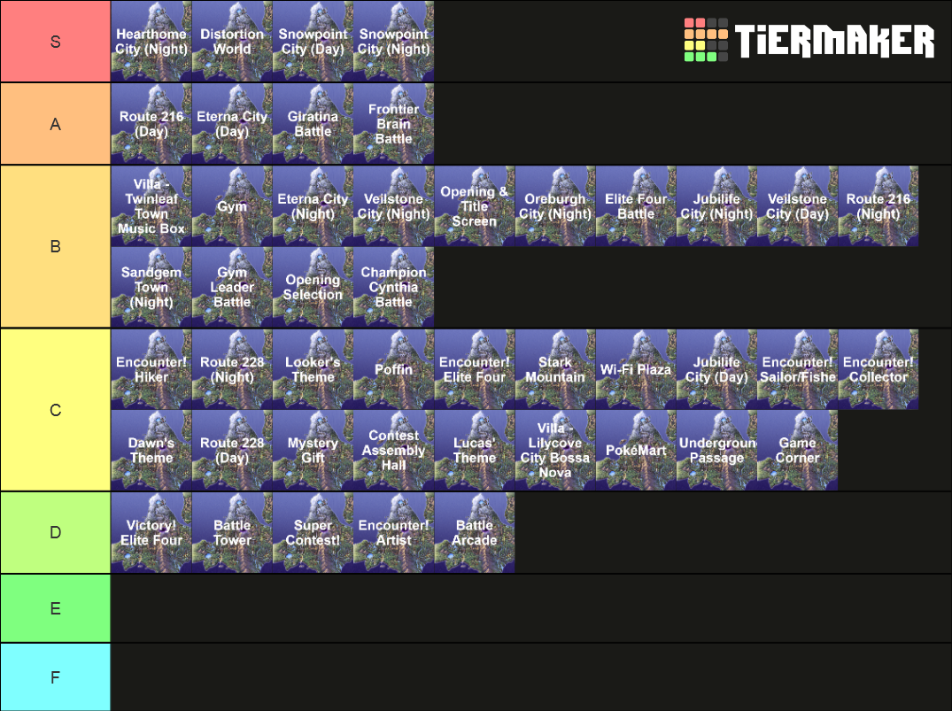 Pokemon Platinum OST Tier List (Community Rankings) - TierMaker