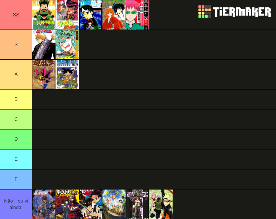 Shounen Jump Manga 1980 - 2019 Tier List (Community Rankings) - TierMaker