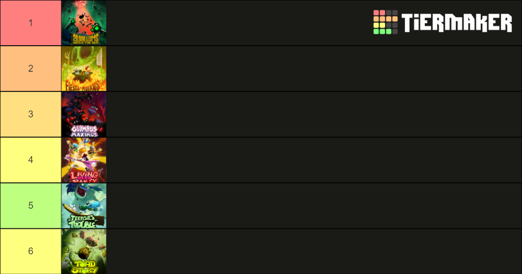 Rayman Legends Worlds Tier List (Community Rankings) - TierMaker