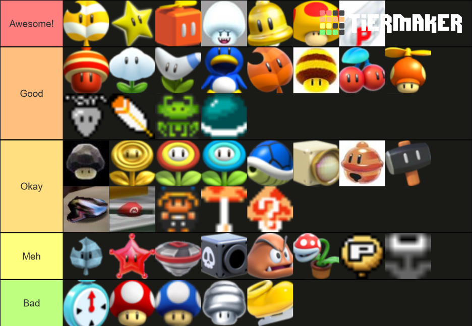 Super Mario Items Tier List (Community Rankings) - TierMaker