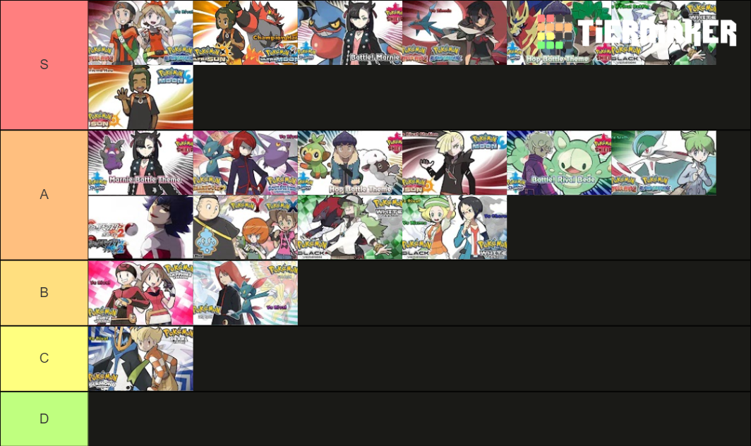 Pokemon Rival Battle Themes Tier List (Community Rankings) - TierMaker