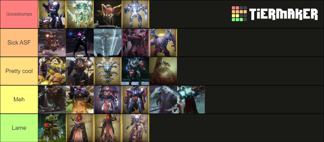 Destiny 1+2 Raid Bosses (Season of the Chosen) Tier List (Community ...
