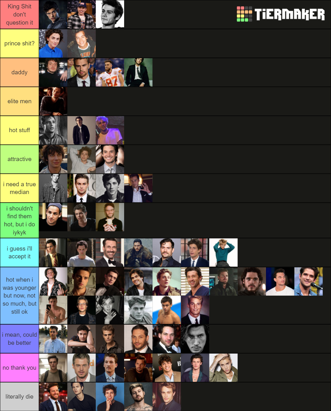 White Boys of the Month Ranking Tier List (Community Rankings) - TierMaker