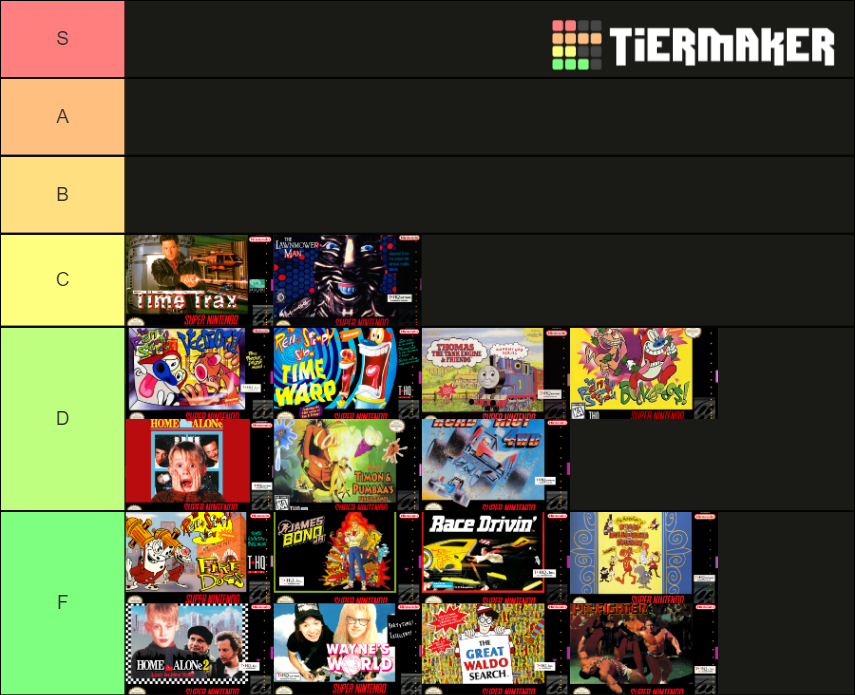THQ SNES Games Tier List (Community Rankings) - TierMaker