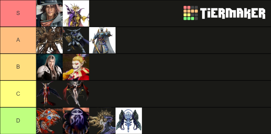 Numbered Final Fantasy final bosses Tier List (Community Rankings ...
