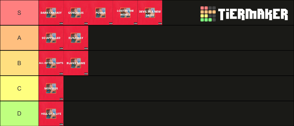 MBDTF Songs Ranked Tier List (Community Rankings) - TierMaker