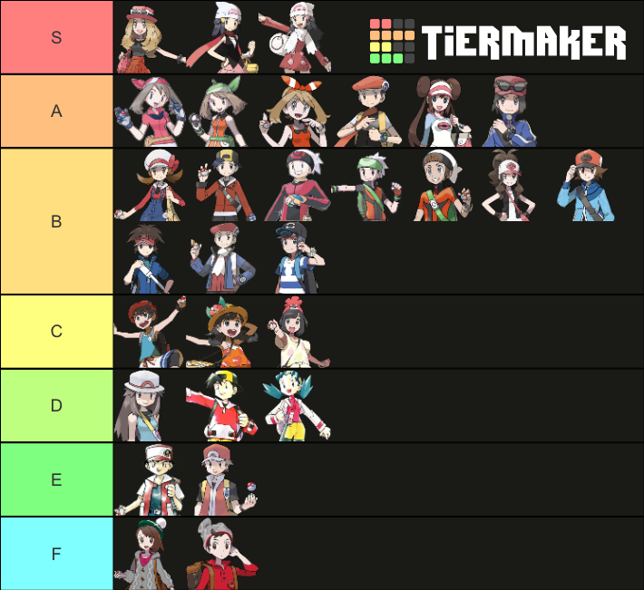 Every Main Series Pokémon Player Character (As Of 2021) Tier List ...
