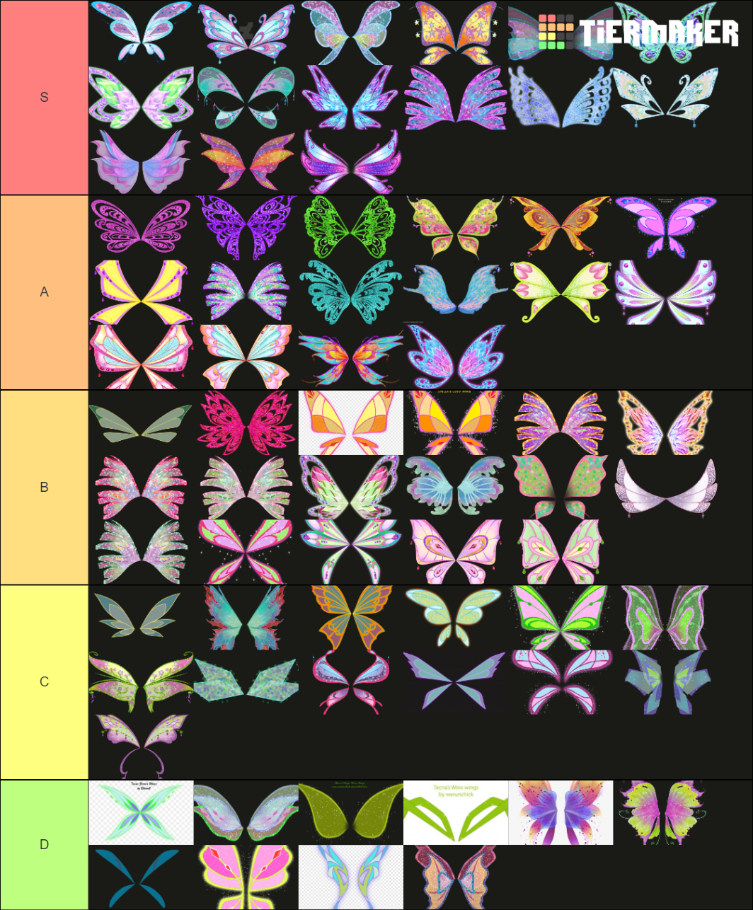 Winx Club wings ranked Tier List (Community Rankings) - TierMaker