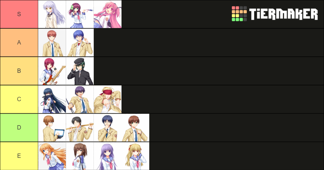 Angel Beats! Tier Tier List (Community Rankings) - TierMaker