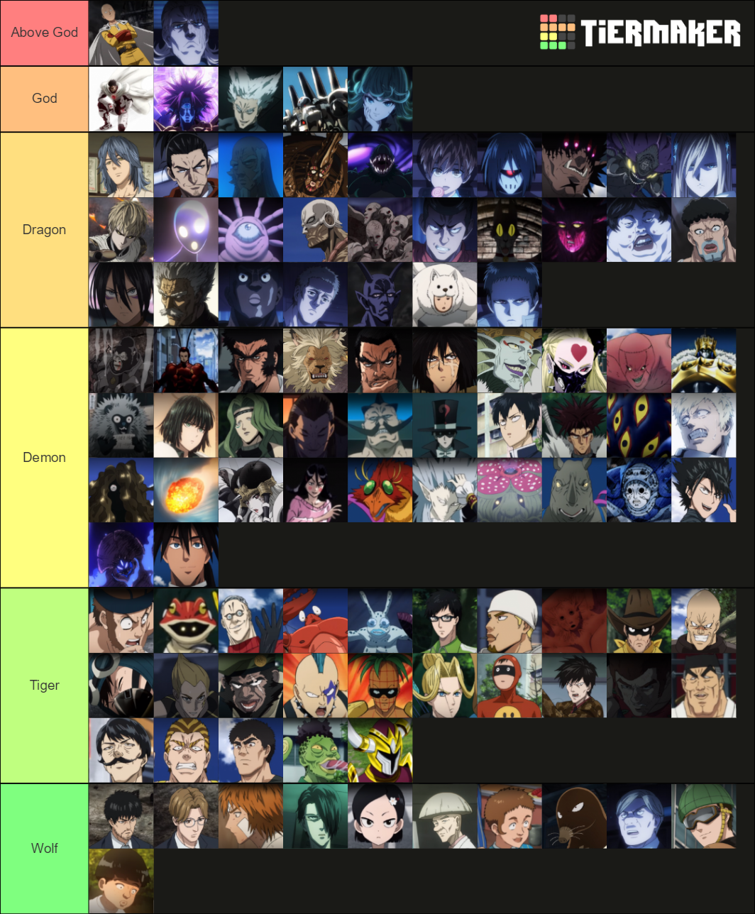One Punch Man Anime Characters and Blast Tier List (Community Rankings ...
