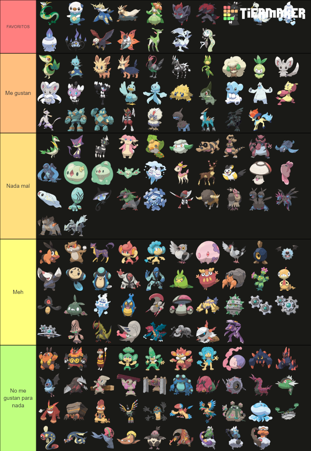 pokemon favoritos de quinta generacion Tier List (Community Rankings ...
