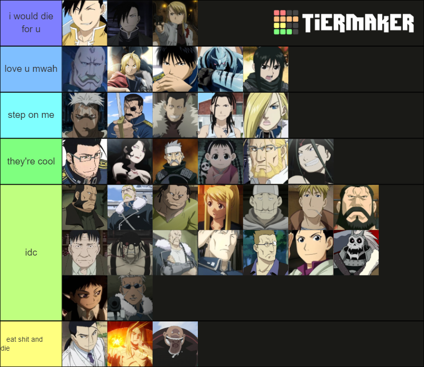 FMAB Tier List (Community Rankings) - TierMaker