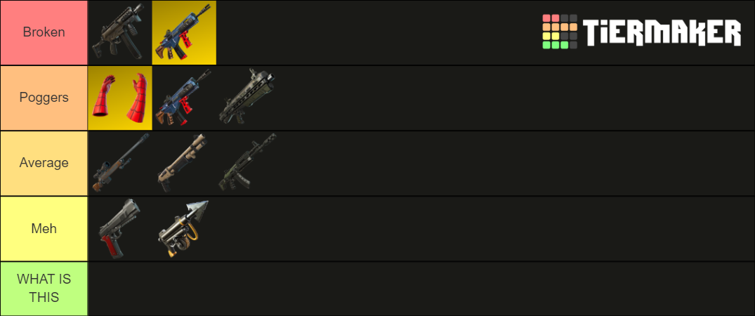 Fortnite Chapter 3 Season 1 Guns Tier List (Community Rankings) - TierMaker