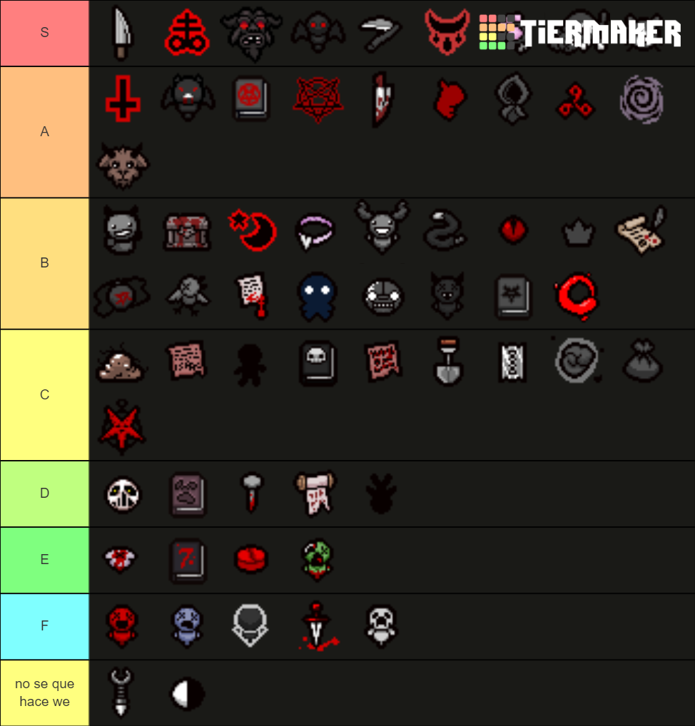 TBoI AB+ Devil Room Items Tier List (Community Rankings) - TierMaker