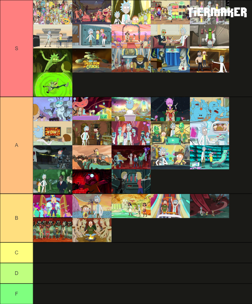 Rick and Morty Episodes Seasons 1-4 Tier List (Community Rankings) - TierMaker