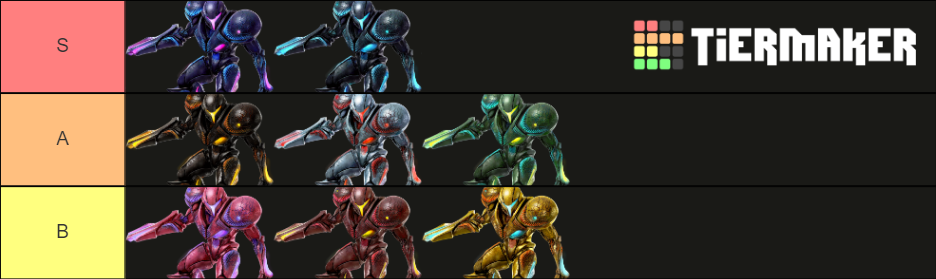 SSBU Dark Samus alts/colors Tier List (Community Rankings) - TierMaker