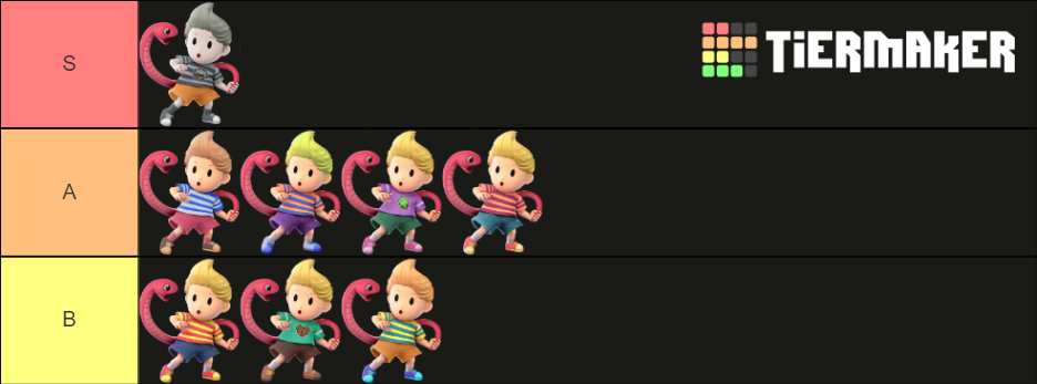 SSBU Lucas alts/colors Tier List (Community Rankings) - TierMaker