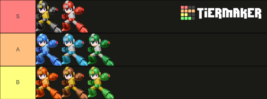 SSBU Mega Man alts/colors Tier List (Community Rankings) - TierMaker