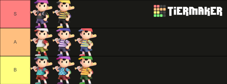 SSBU Ness alts/colors Tier List (Community Rankings) - TierMaker