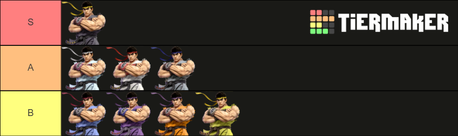 SSBU Ryu alts/colors Tier List (Community Rankings) - TierMaker