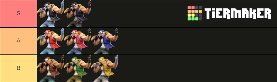 SSBU Terry alts/colors Tier List (Community Rankings) - TierMaker