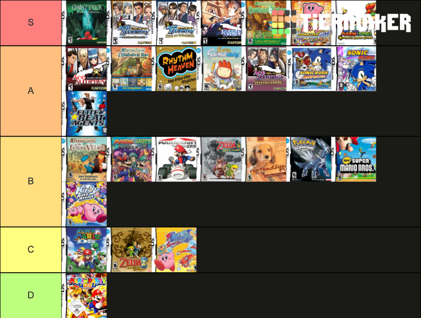 DS games Tier List (Community Rankings) - TierMaker