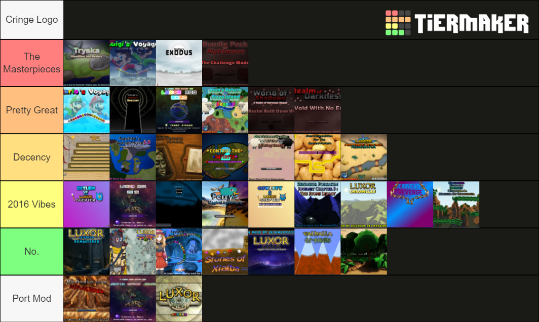 Luxor Mods Tier List (Community Rankings) - TierMaker