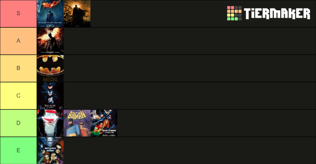 Batman Movie Tier List (Community Rankings) - TierMaker