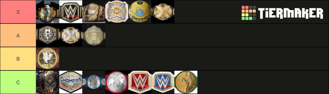 WWE & AEW titles ranked by beauty Tier List (Community Rankings ...