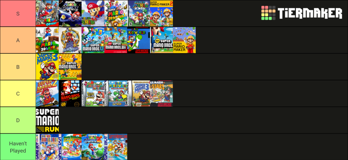 Super Mario Bros Games Tier List (Community Rankings) - TierMaker