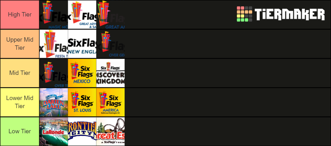Six Flags Parks FIXED Tier List (Community Rankings) - TierMaker