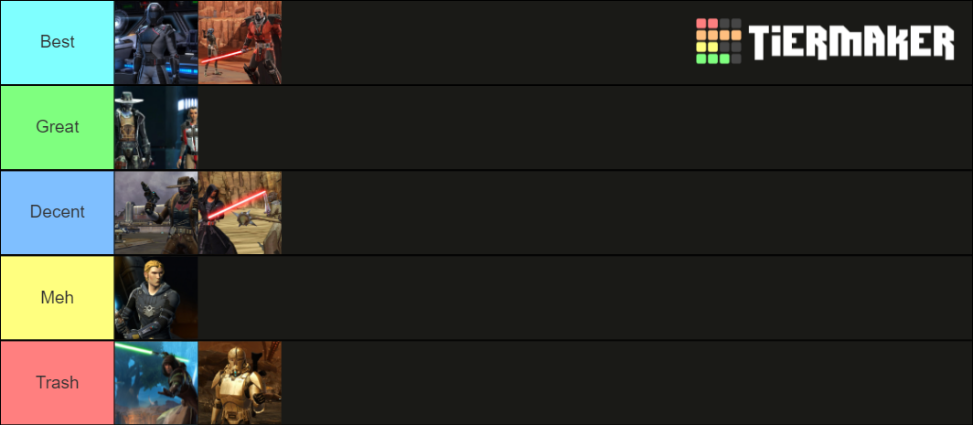 SWTOR Class Story Rankings Tier List (Community Rankings) - TierMaker