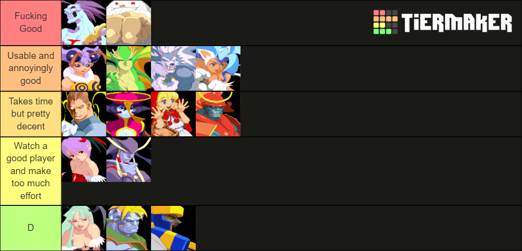 Vampire Savior Characters Tier List (Community Rankings) - TierMaker