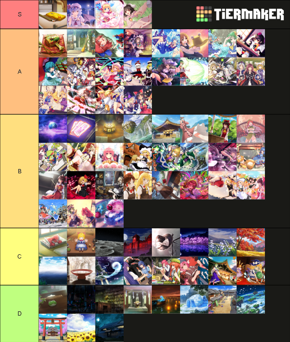 Touhou Lost Word Story Cards Tier List Community Rankings Tiermaker