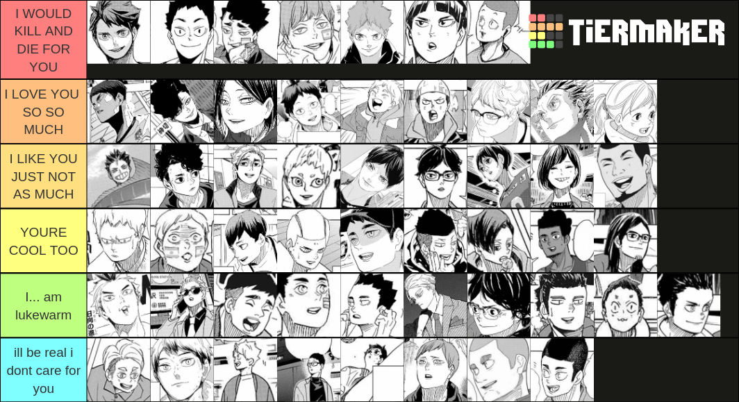 Haikyuu Timeskip Characters Tier List (Community Rankings) - TierMaker