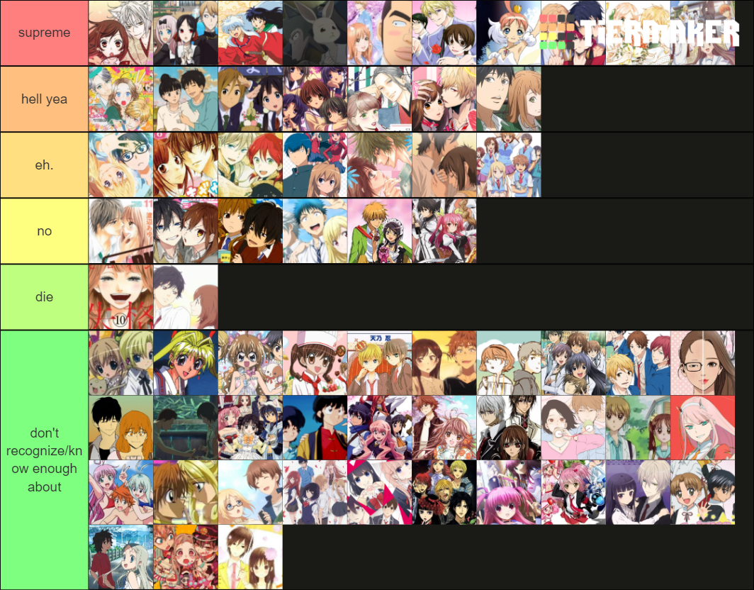 Shoujo / Romance Animes Tier List (Community Rankings) - TierMaker