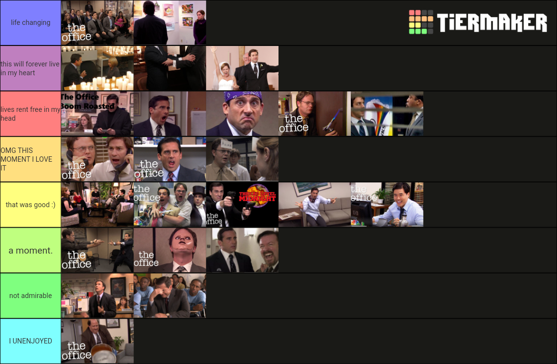 The Office most iconic moments Tier List (Community Rankings) - TierMaker